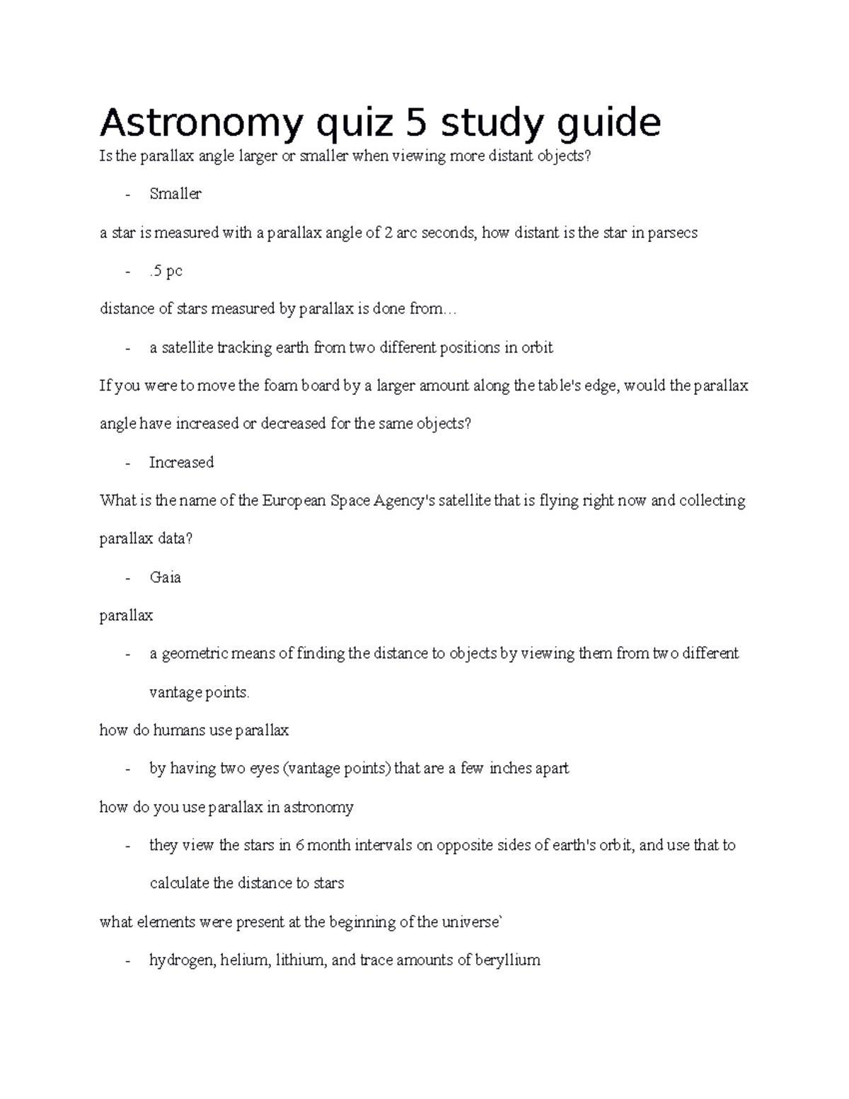 Astronomy quiz 5 study guide - Astronomy quiz 5 study guide Is the ...
