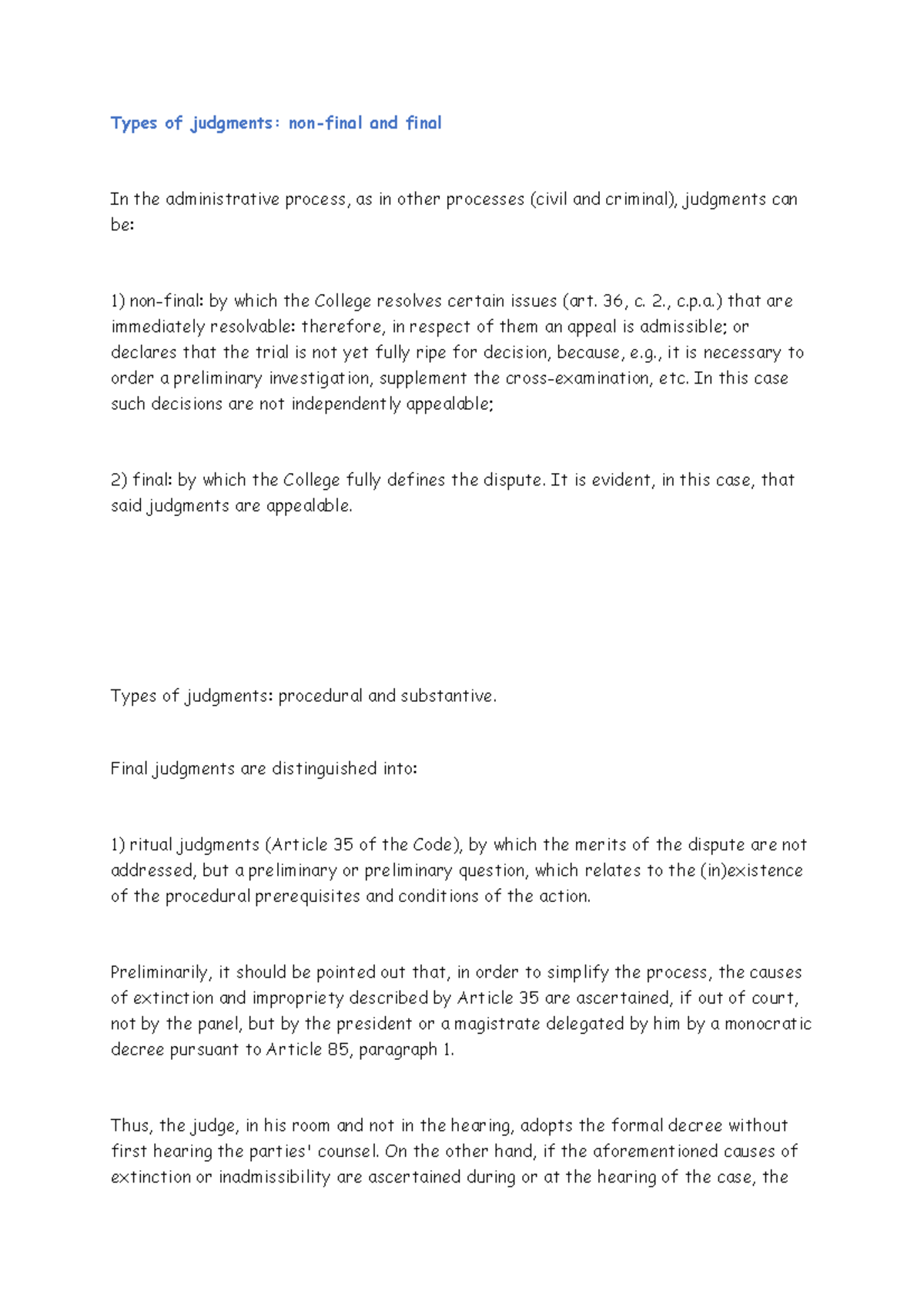 Types of judgments 7 - Introduction To International Law - Types of ...