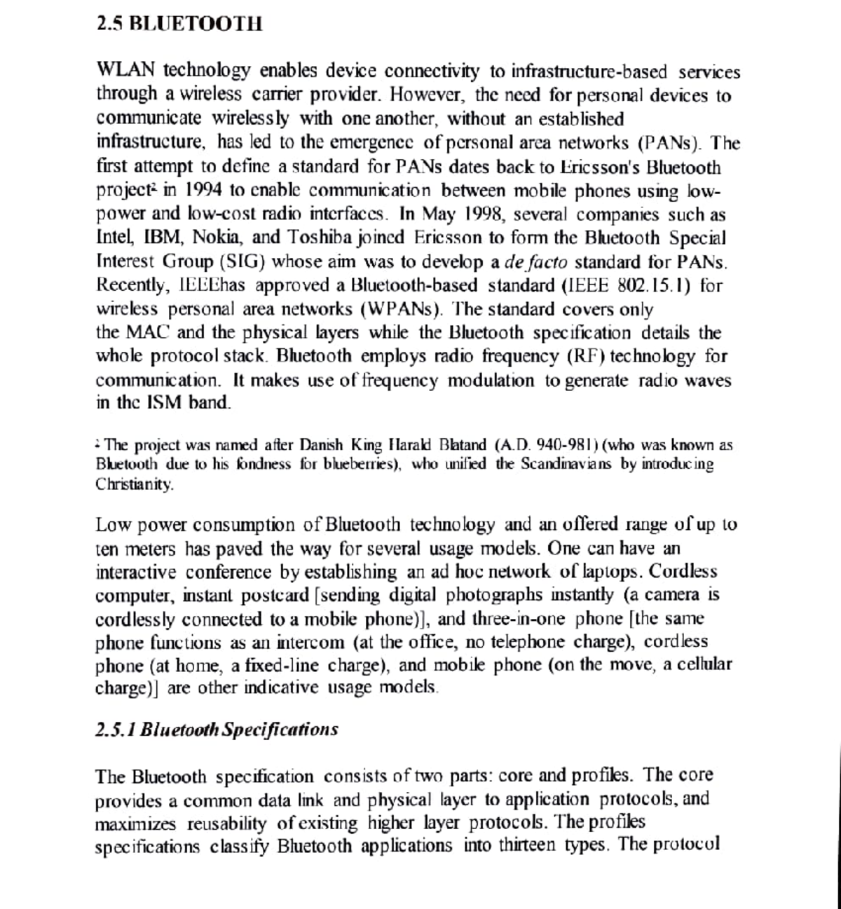 Bluetooth specifications and importance - ####### 2 BLUETOOTH WLAN ...