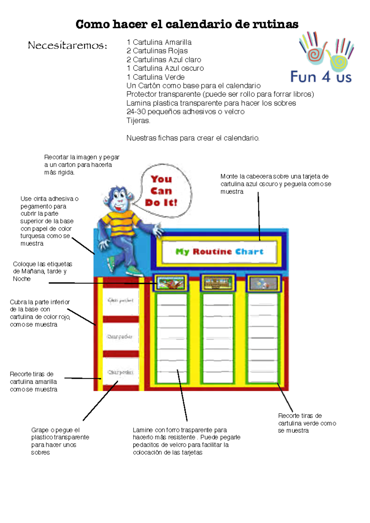 Calendario-de-rutinas - Como hacer el calendario de rutinas ...