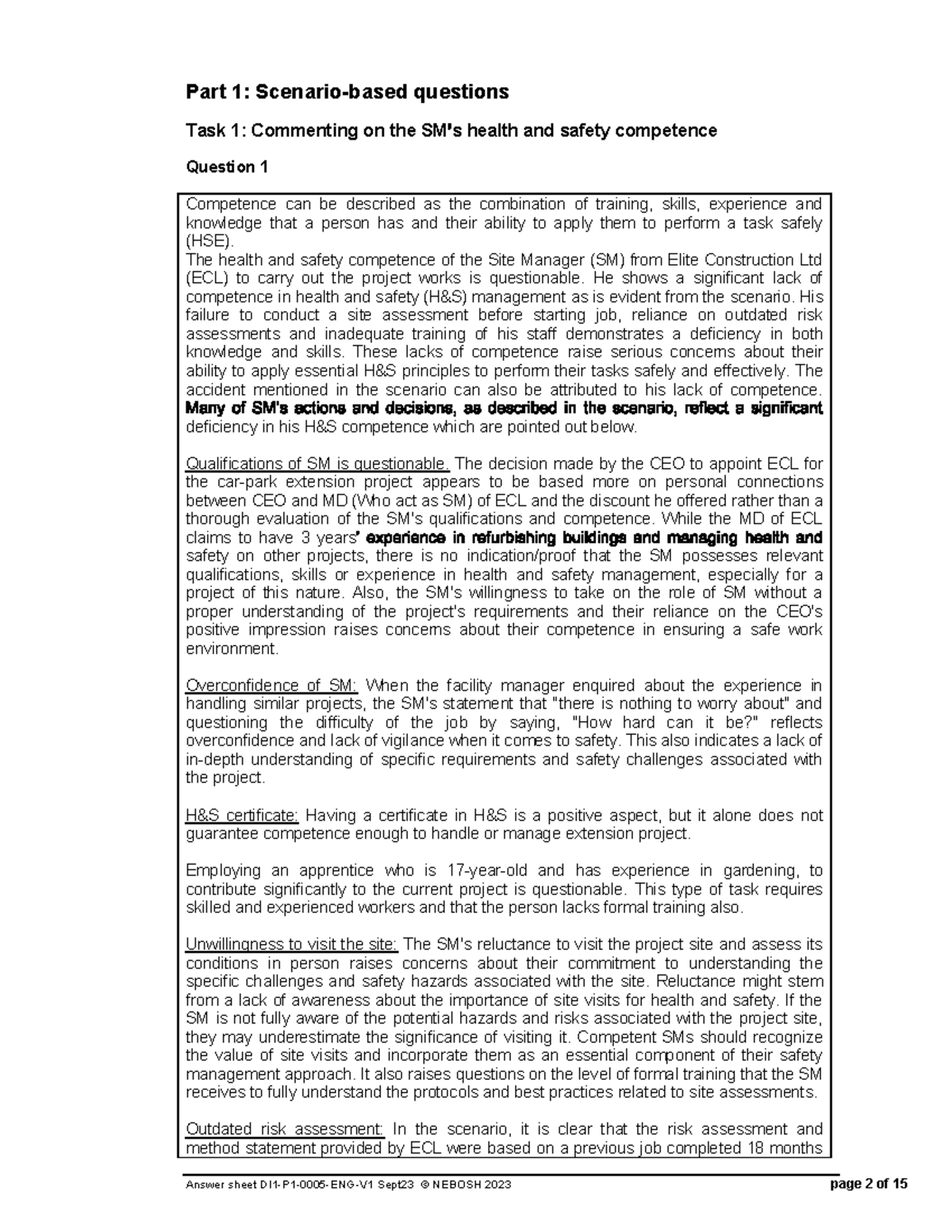 722017 025 Model Answer 1 DI1 - Part 1: Scenario-based questions Task 1 ...