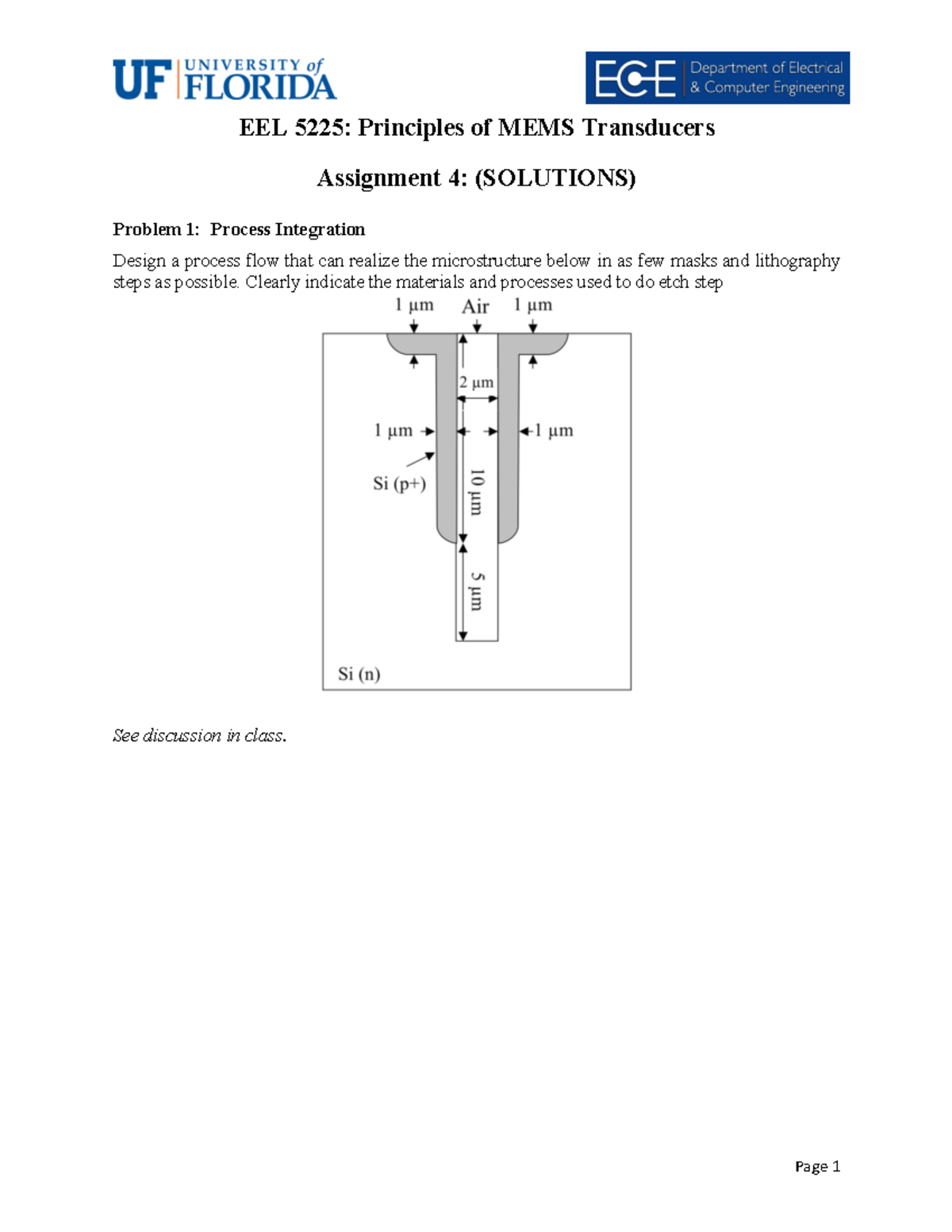 EEL 5225 - HW4s - HW4 Solution - 4260C: Bioelectrical System Homework EEL 5225: Principles of ...