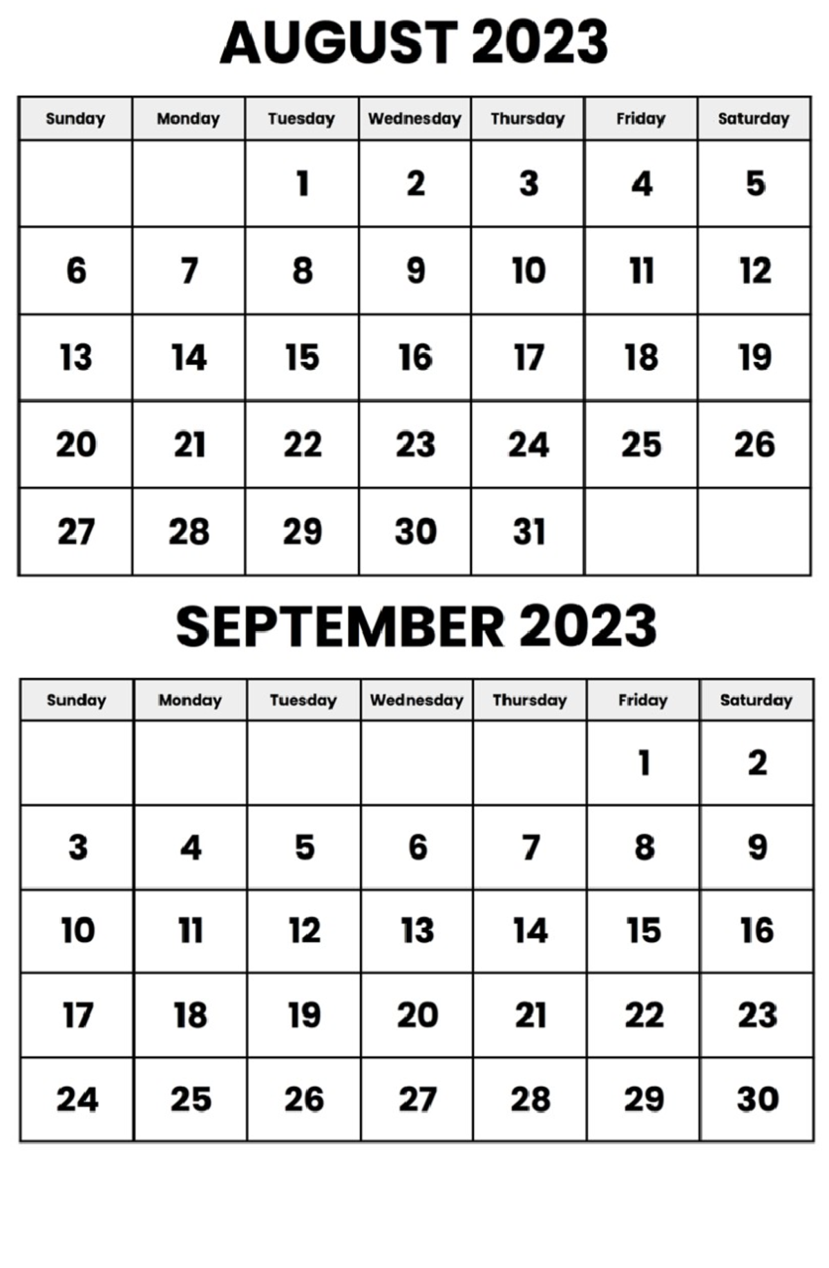 Calendar 1 - AUGUST 2023 Sunday Monday Tuesday Wednesday Thursday ...