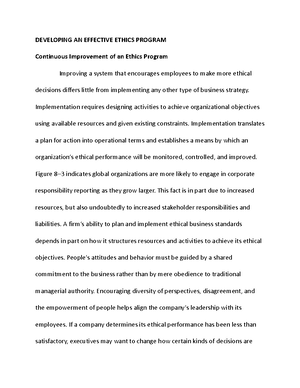 AP-SOSC-2340 Developing an Effective Ethics Program 4 - DEVELOPING AN ...