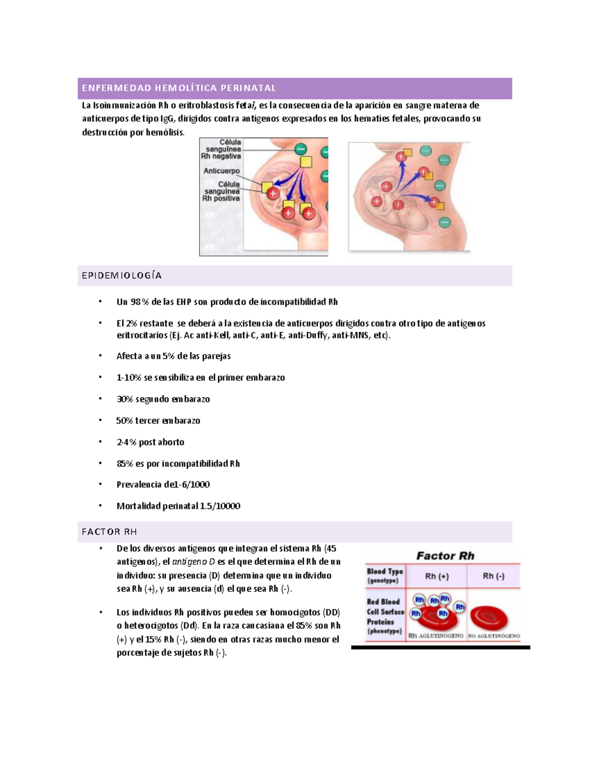 Enfermedad Hemolítica Perinatal c - ENFERMEDAD HEMOLÍTICA PERINATAL La ...