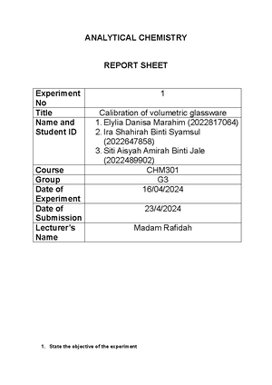 CHM256 Lesson PLAN MAR AUG 2022 - PROGRAM DIPLOMA IN SCIENCE (AS120 ...