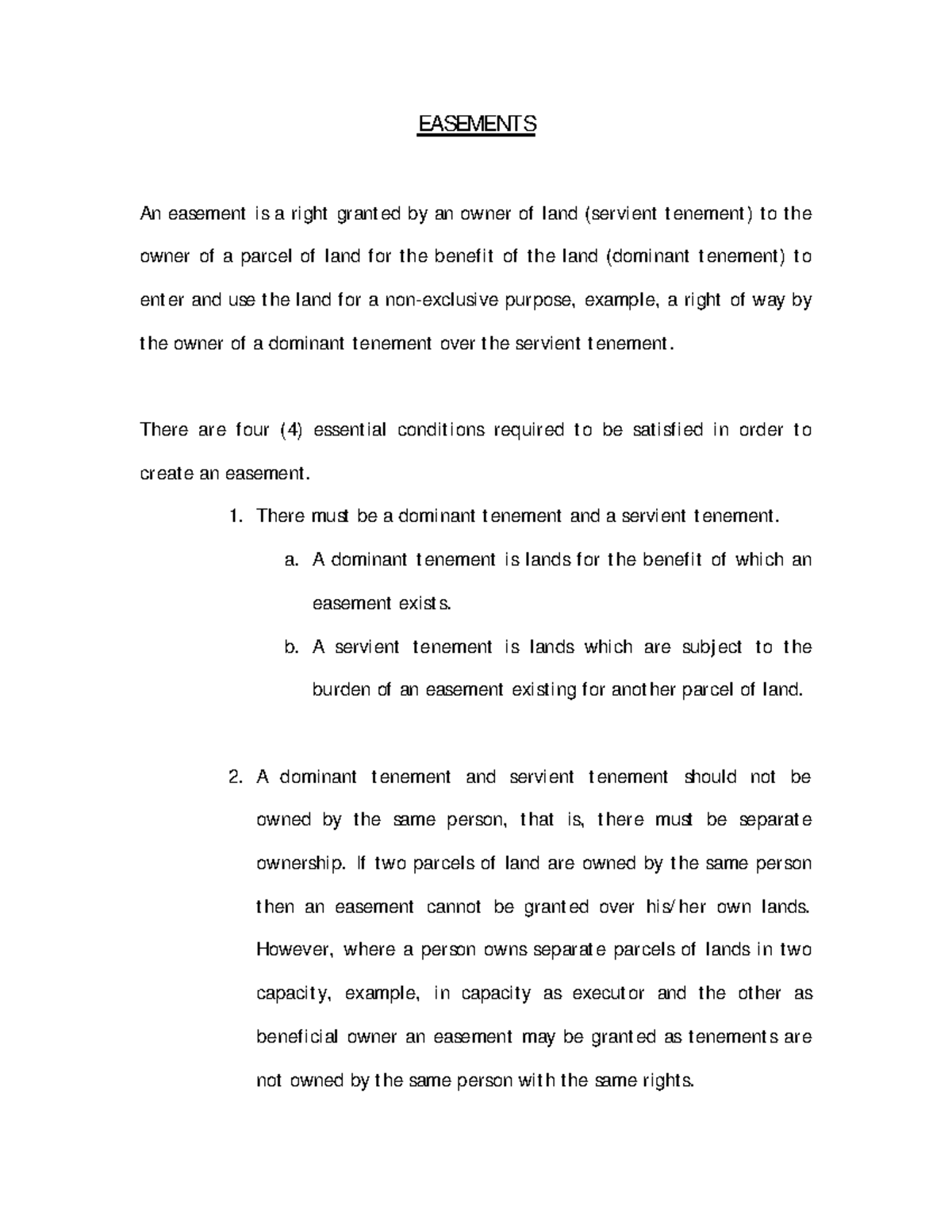 Guides Easements - EASEMENTS An easement is a right granted by an owner ...