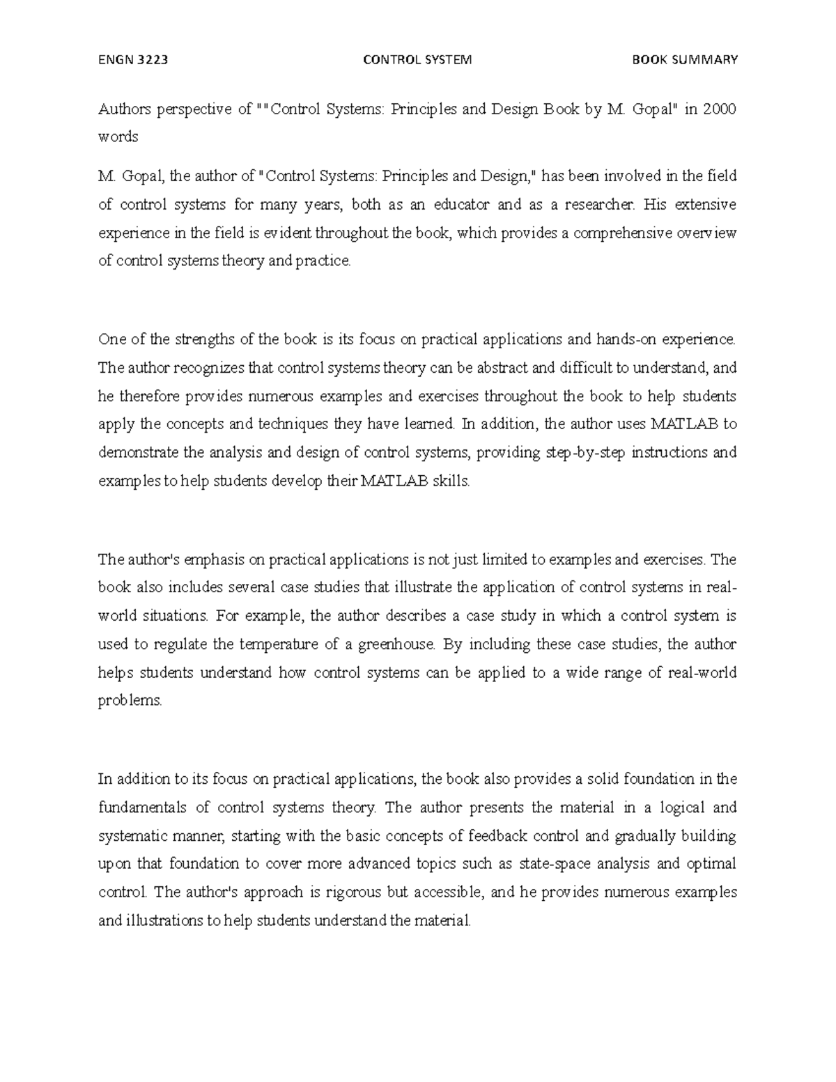 Authors perspective of Control System Principles and Design - Authors ...