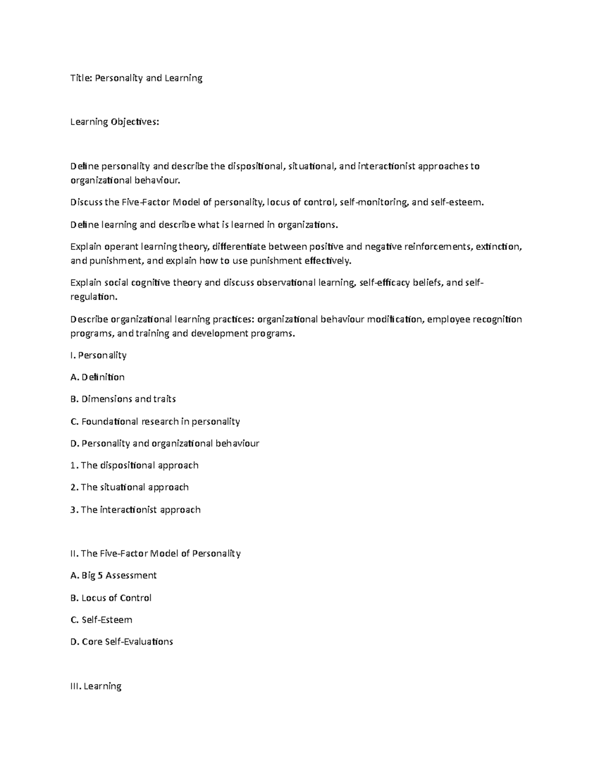 Learning styles orgb - Title: Personality and Learning Learning ...