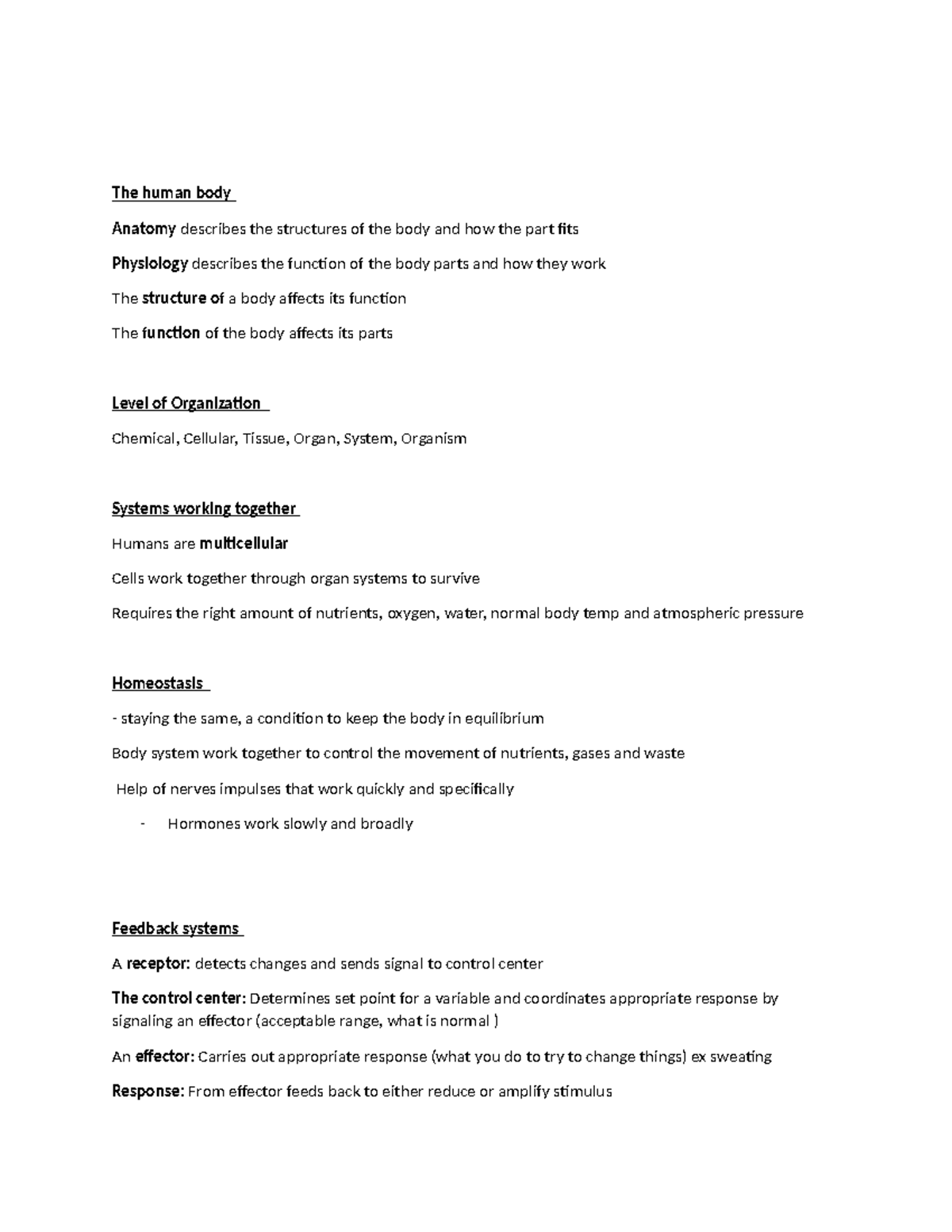 Anatomy and physiology September - The human body Anatomy describes the ...