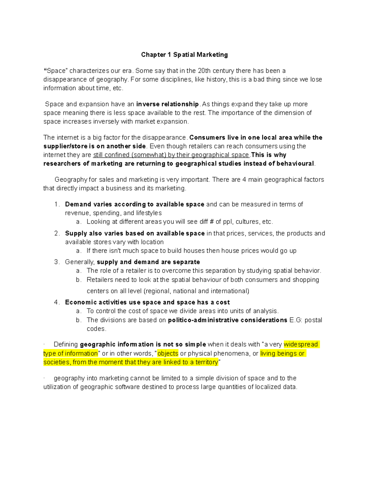 Geo 301 Notes for Quiz 1 - this is in class work done - Chapter 1 ...