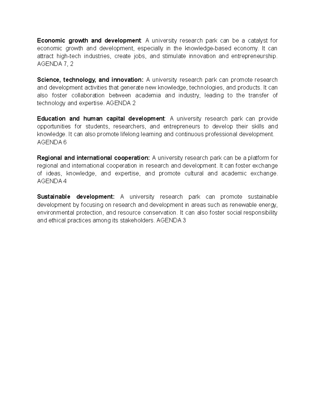 SCIENCE, TECHNOLOGY AND SOCIETY AGENDA - Economic growth and ...