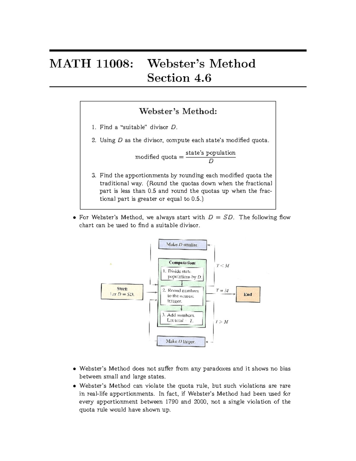 Webster's Method - MATH 11008: Webster’s Method Section 4. Webster’s ...