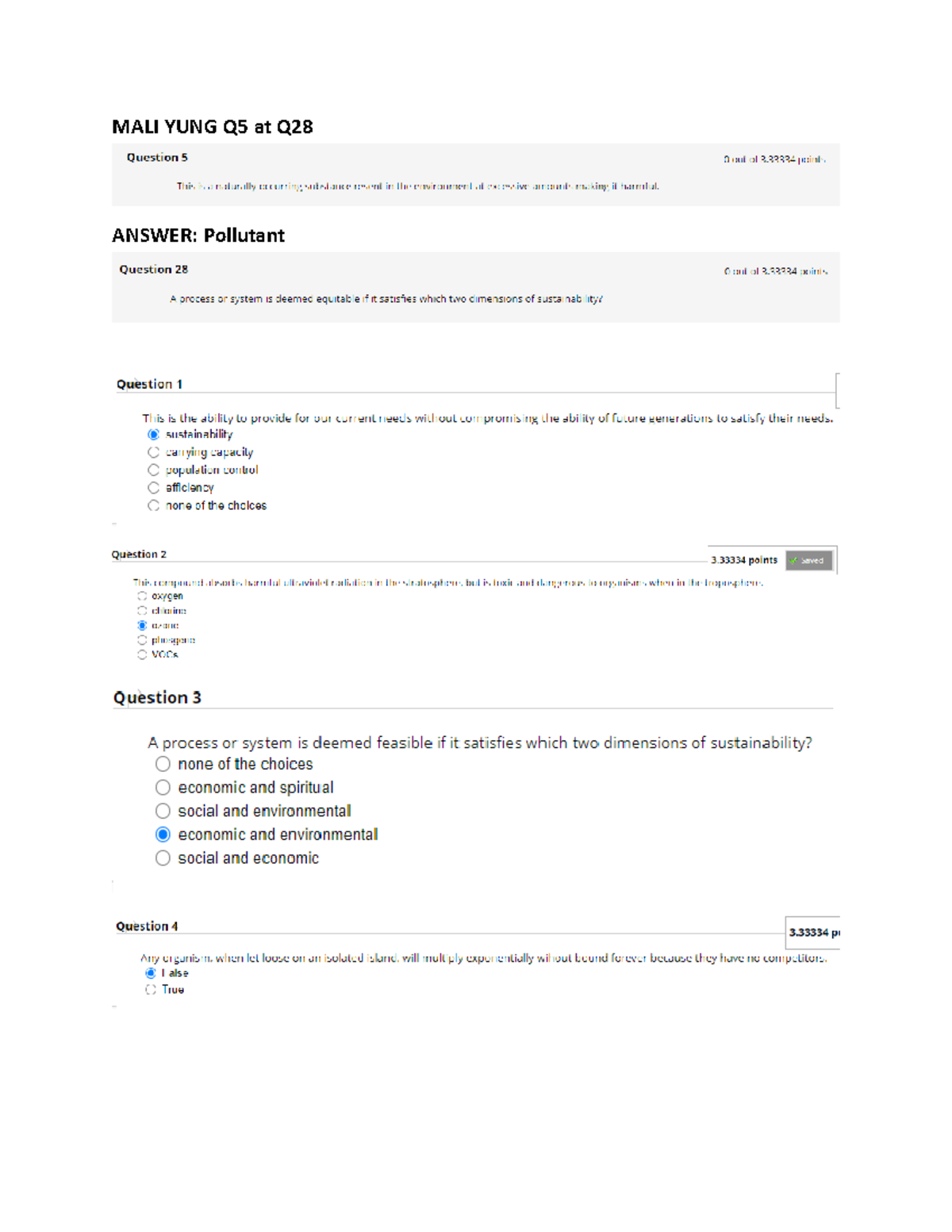Exam Practice Question - Environmental Science and Engineering - MALI ...