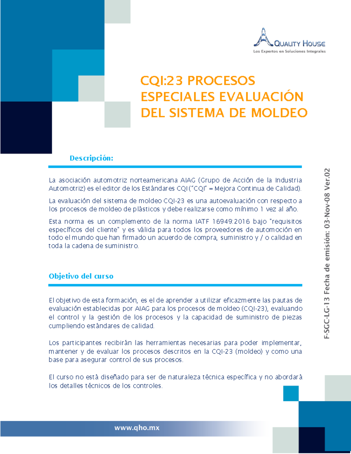 CQI 23 CD REV - CQI 23 - Descripción: La asociación automotriz norteamericana AIAG (Grupo de ...