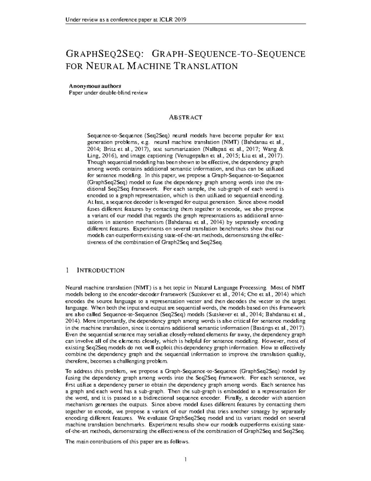 759 graphseq 2seq graph sequence to - GRAPHSEQ2SEQ: GRAPH-SEQUENCE-TO-SEQUENCE FOR NEURAL ...
