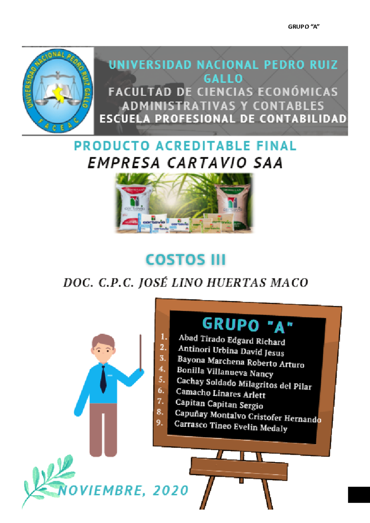 Cartavio SAA Producto Acreditable Costos III1 - INDICE INTRODUCCIÓN ...