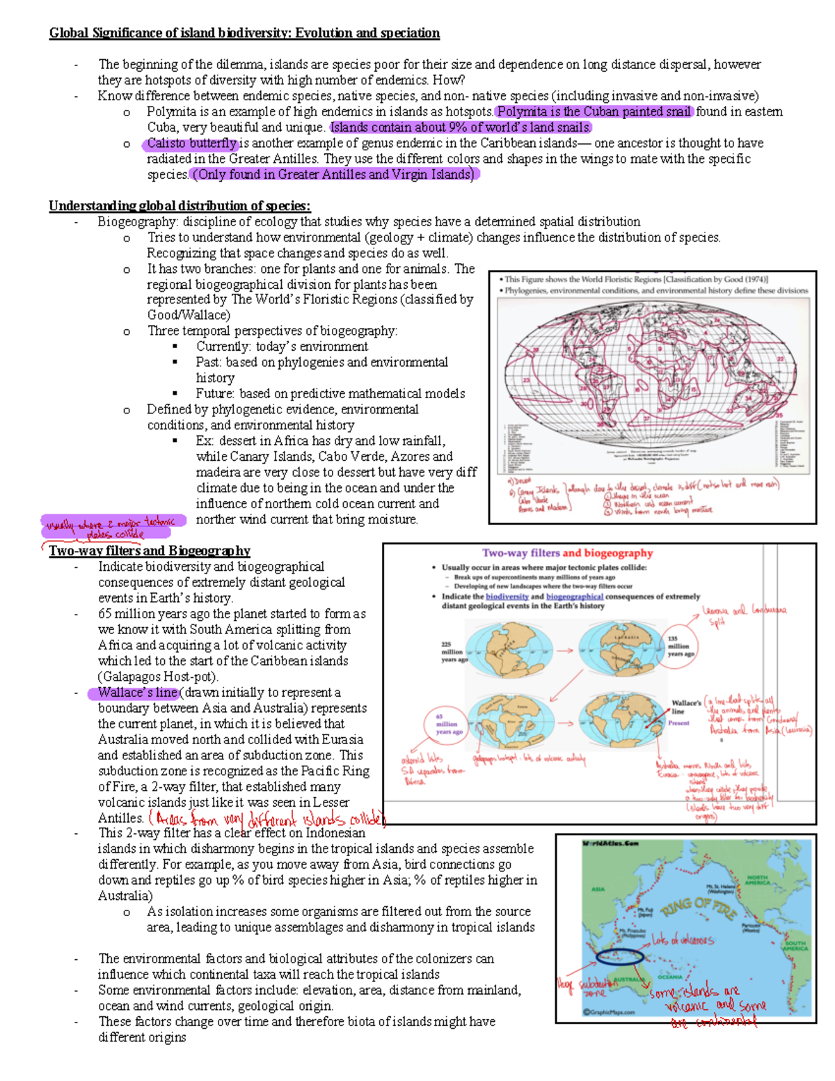 Caribbean Biodiversity Exam 2 Notes - Global Significance of island ...
