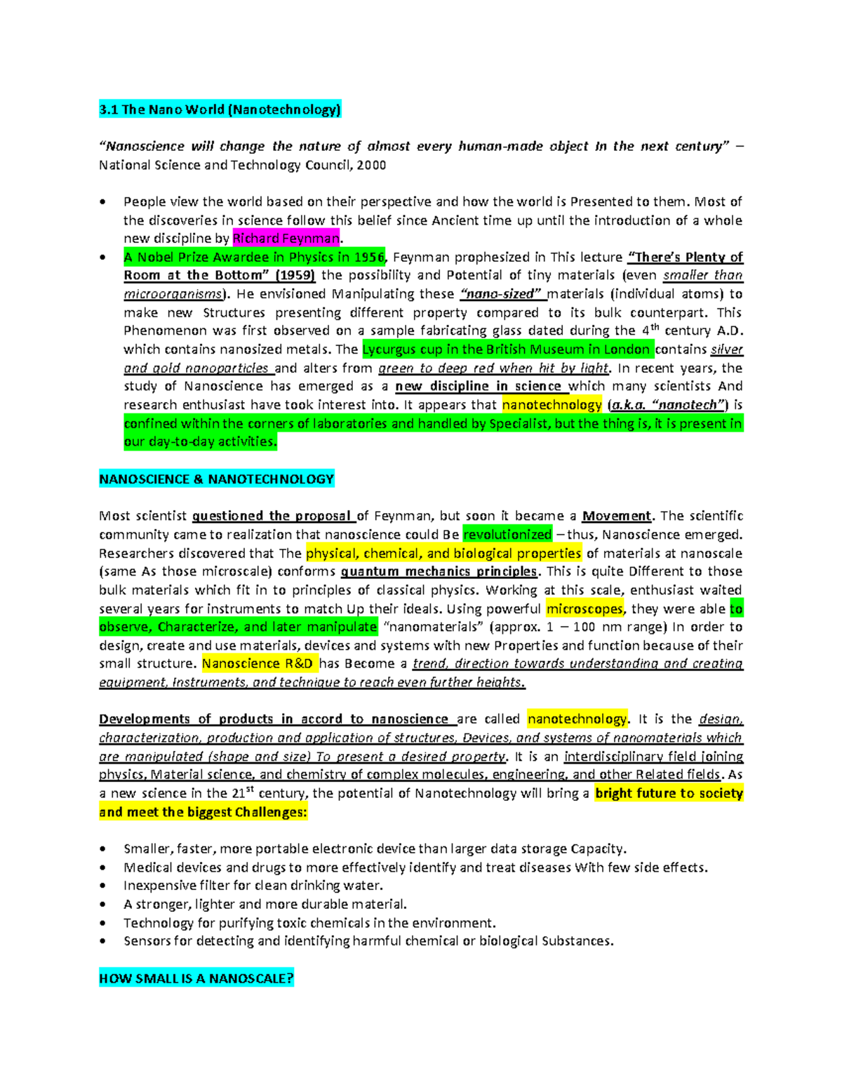 3.1 The Nano World (Nanotechnology) - 3 The Nano World (Nanotechnology)