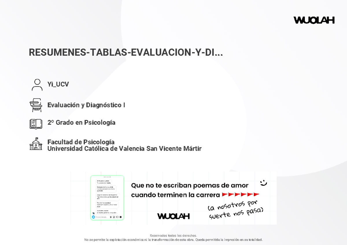 Tablas resumen - resúmenes - RESUMENES-TABLAS-EVALUACION-Y-DI... Yi_UCV ...