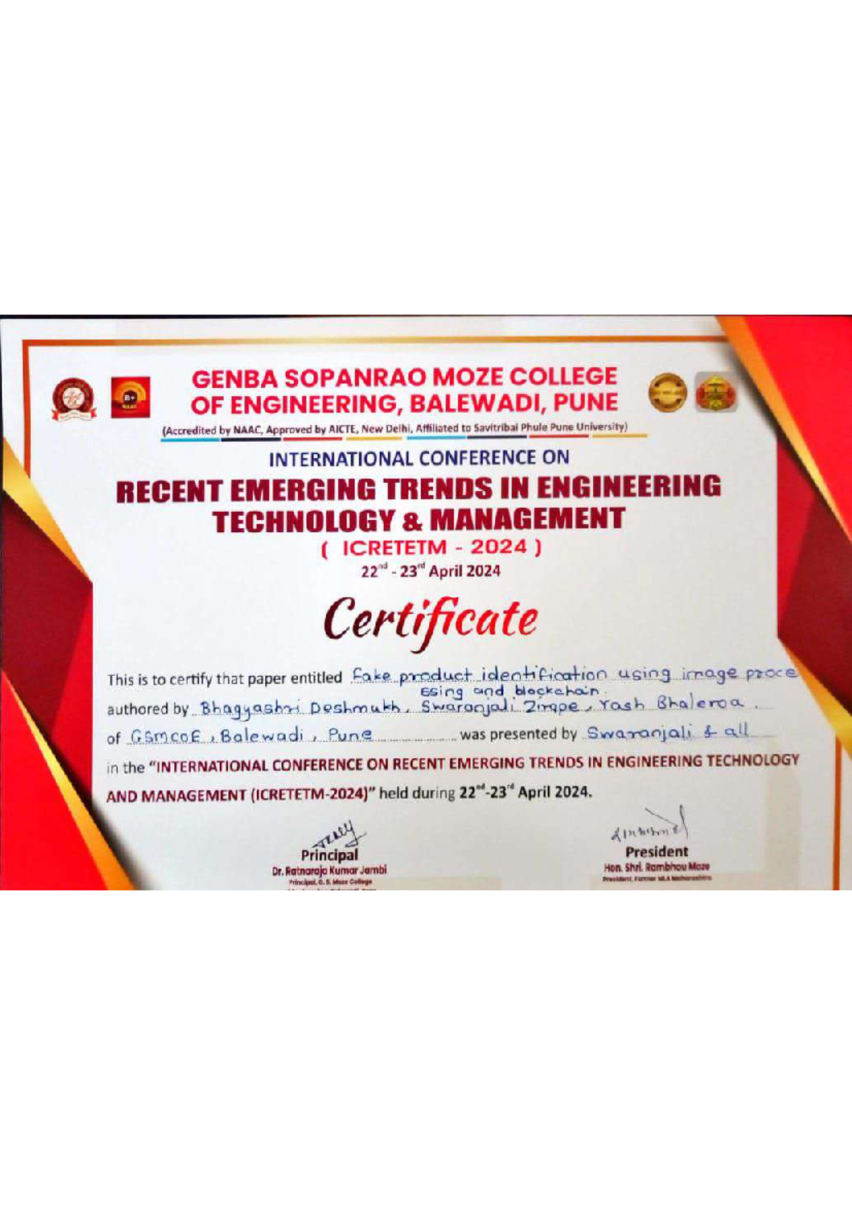 Group No 21 - Required - GENBA SOPANRAO MOZE COLLEGE MAAC OF ENGINEERING, BALEWADI, PUNE ...