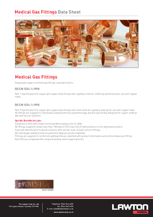 Medical 1st Nist Connector Data Sheet - 1st fix NIST connectors provide ...