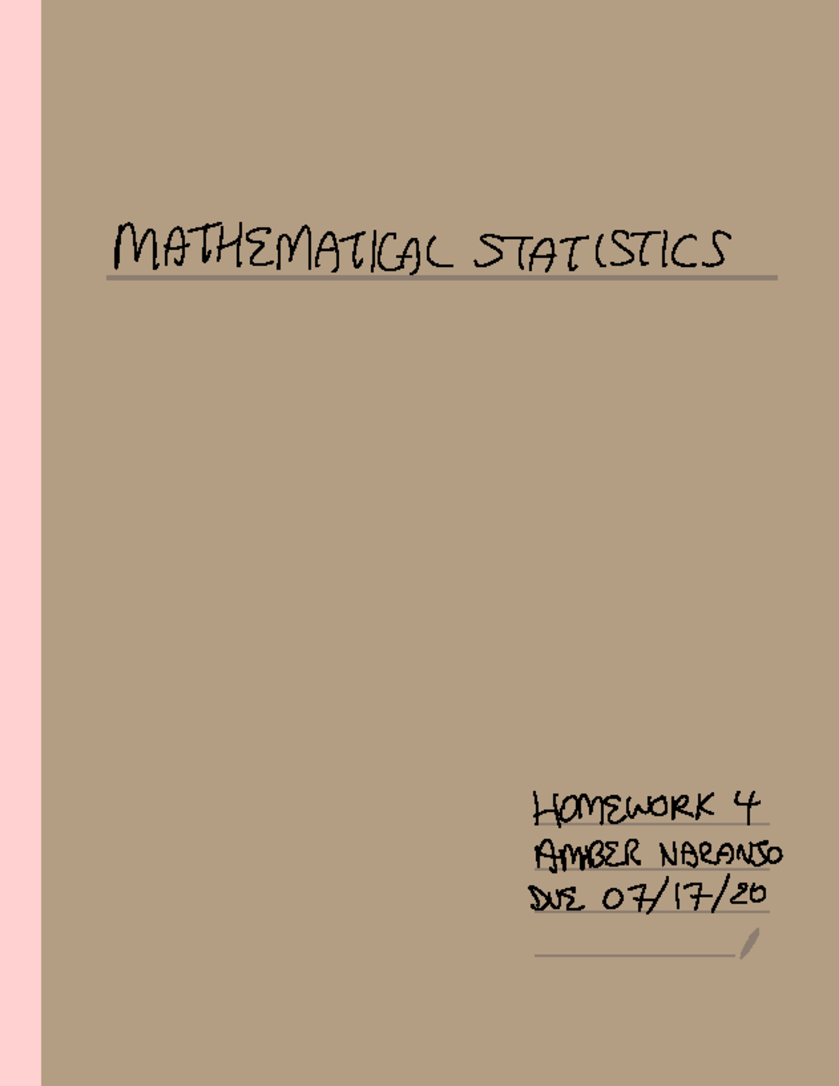 Mathstats HW 4 - practice materials for statistical inference and ...