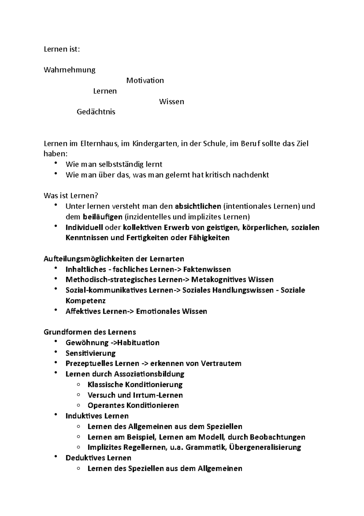 Psychologische Grundlagen Lerne - uni oldenburg - Studocu