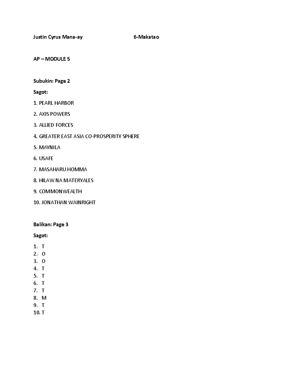 AP - Module 5 - RPH - Justin Cyrus Mana-ay 6-Makatao AP – MODULE 5 ...