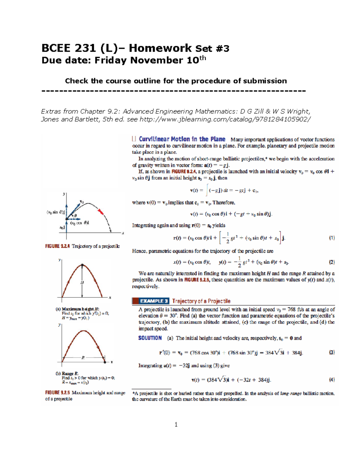 Assignment 3 bcee231 - 1 BCEE 231 (L)– Homework Set Due date: Friday ...