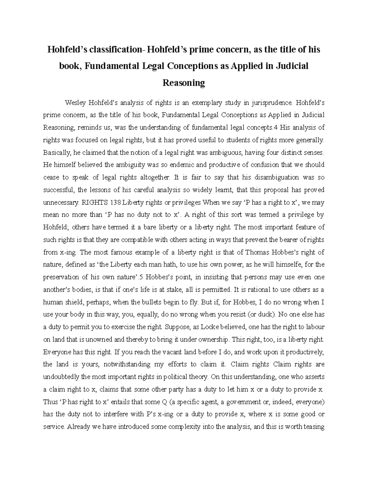 Hohfeld’s classification - Hohfeld’s classification- Hohfeld’s prime ...