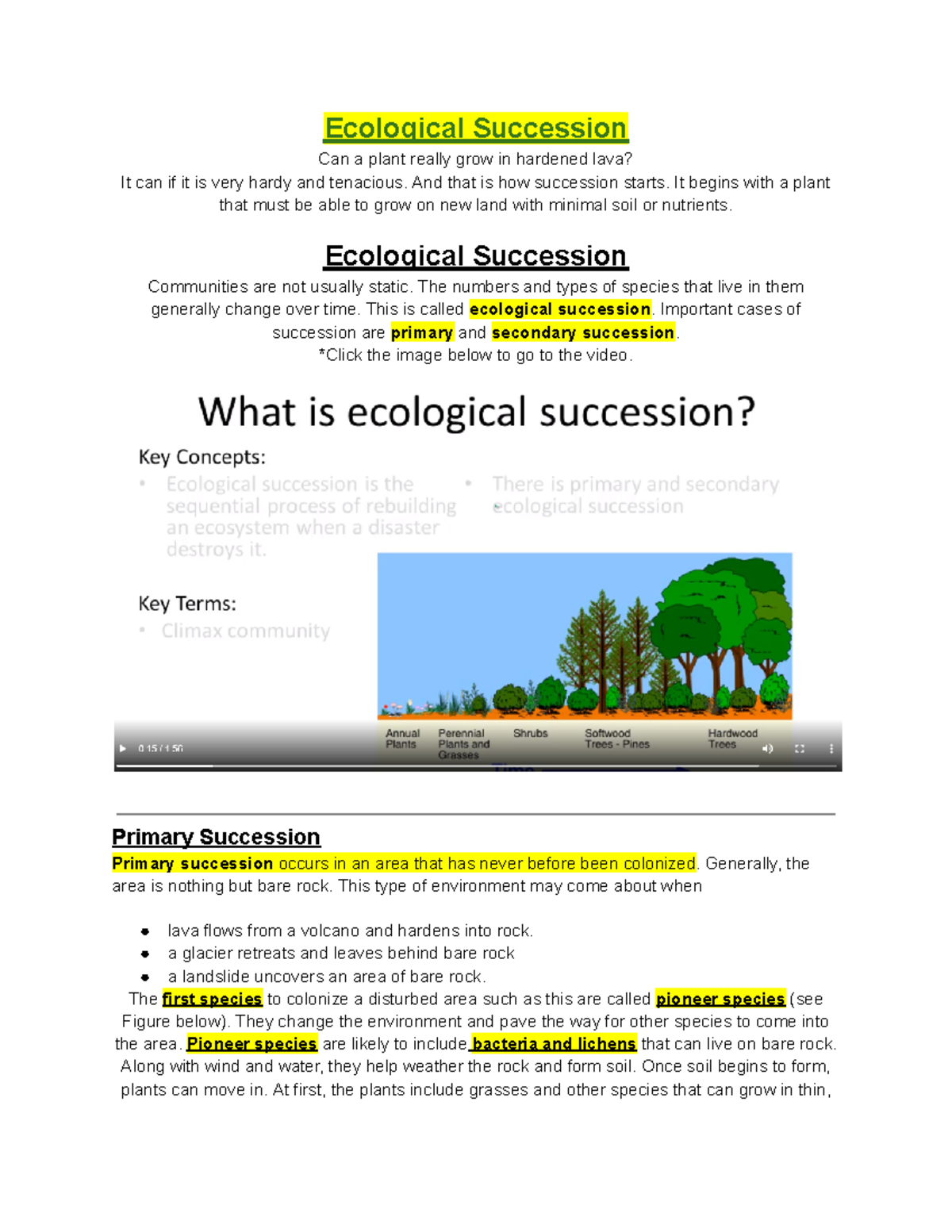 Copy of Succession Interactive.docx - Ecological Succession Can a plant ...