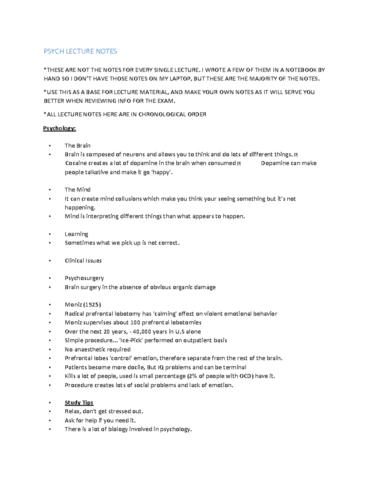 Psych 1000 Lecture Notes.docx (Recovered)-1-20 - PSYCH LECTURE NOTES ...