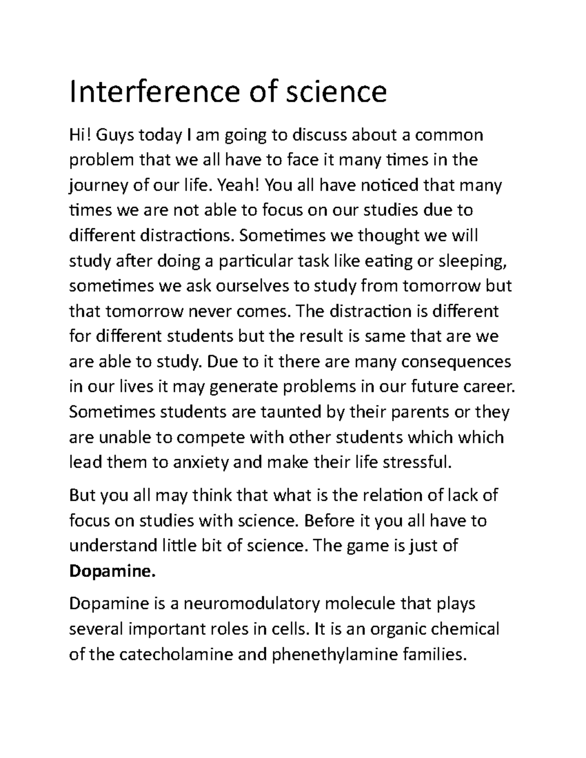 Interference of science - Yeah! You all have noticed that many times we ...
