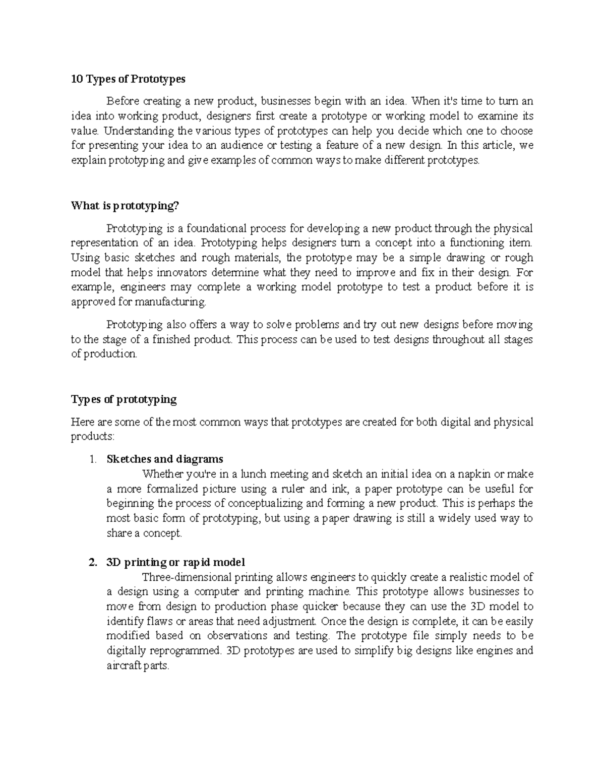 Types of Prototyping - 10 Types of Prototypes Before creating a new ...