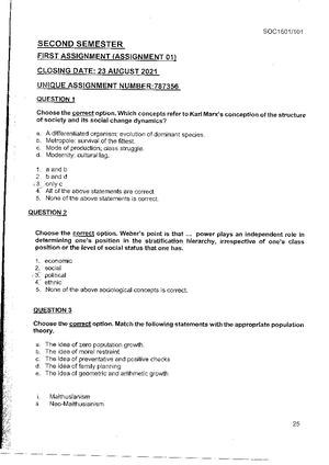 SOC1502 EXAM - EXAM - This paper consists of 16 pages plus instructions ...