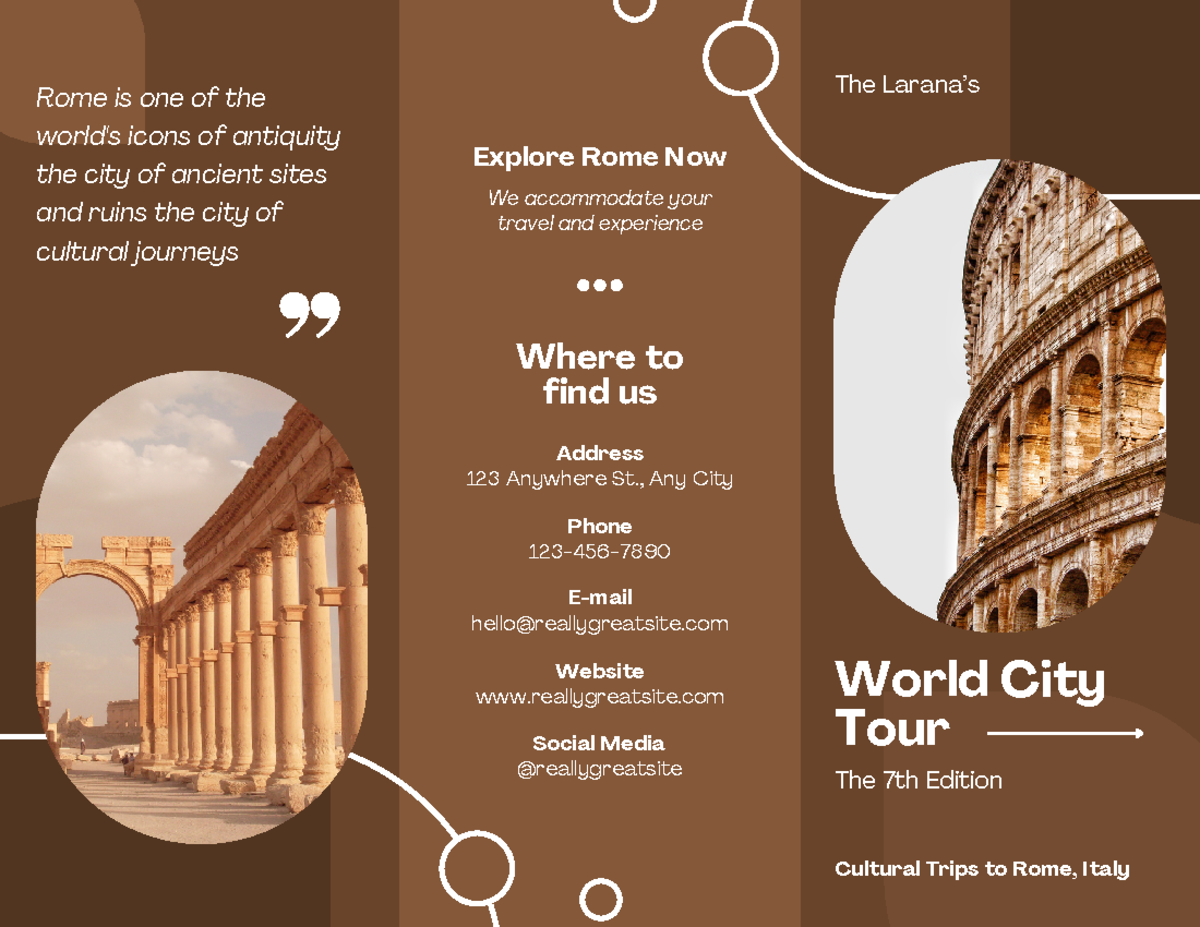 Brown Creative World City Tour Trifold Brochure - World City Tour The ...