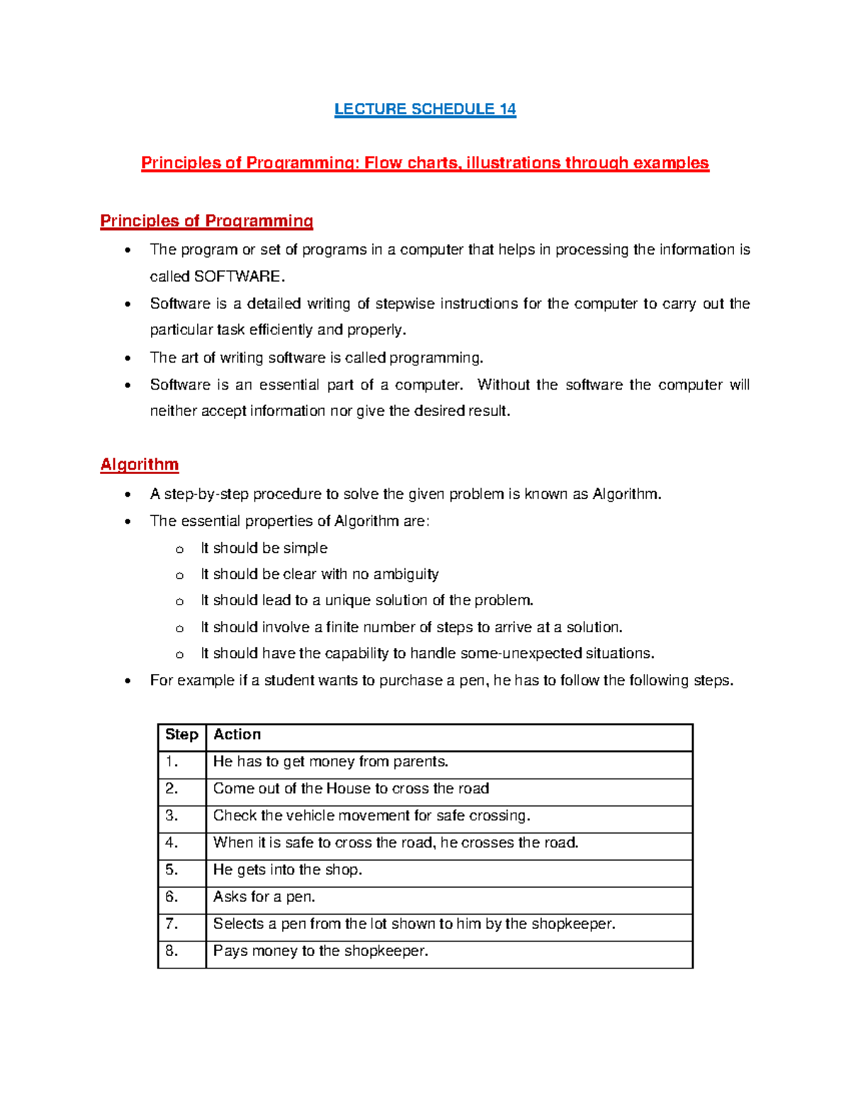 Lec14 - definition - LECTURE SCHEDULE 14 Principles of Programming ...