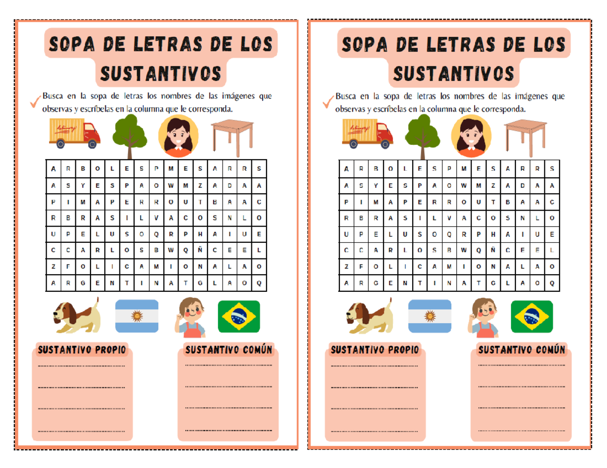 24 Carta 2 Por Hoja Vertical - SOPA DE LETRAS DE LOS SOPA DE LETRAS DE ...