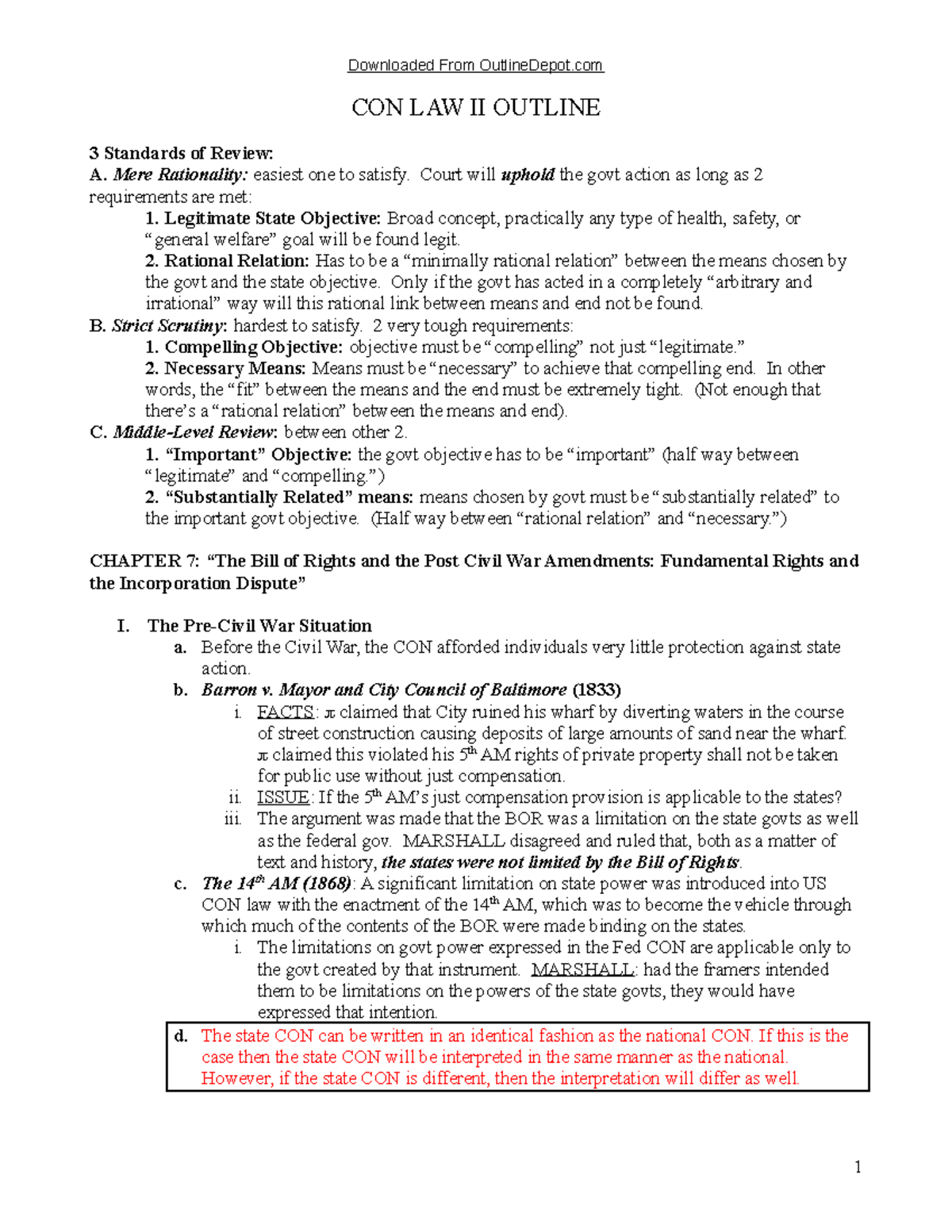 Con Law II-Watts - Outline for Professor Watts Con law - CON LAW II ...