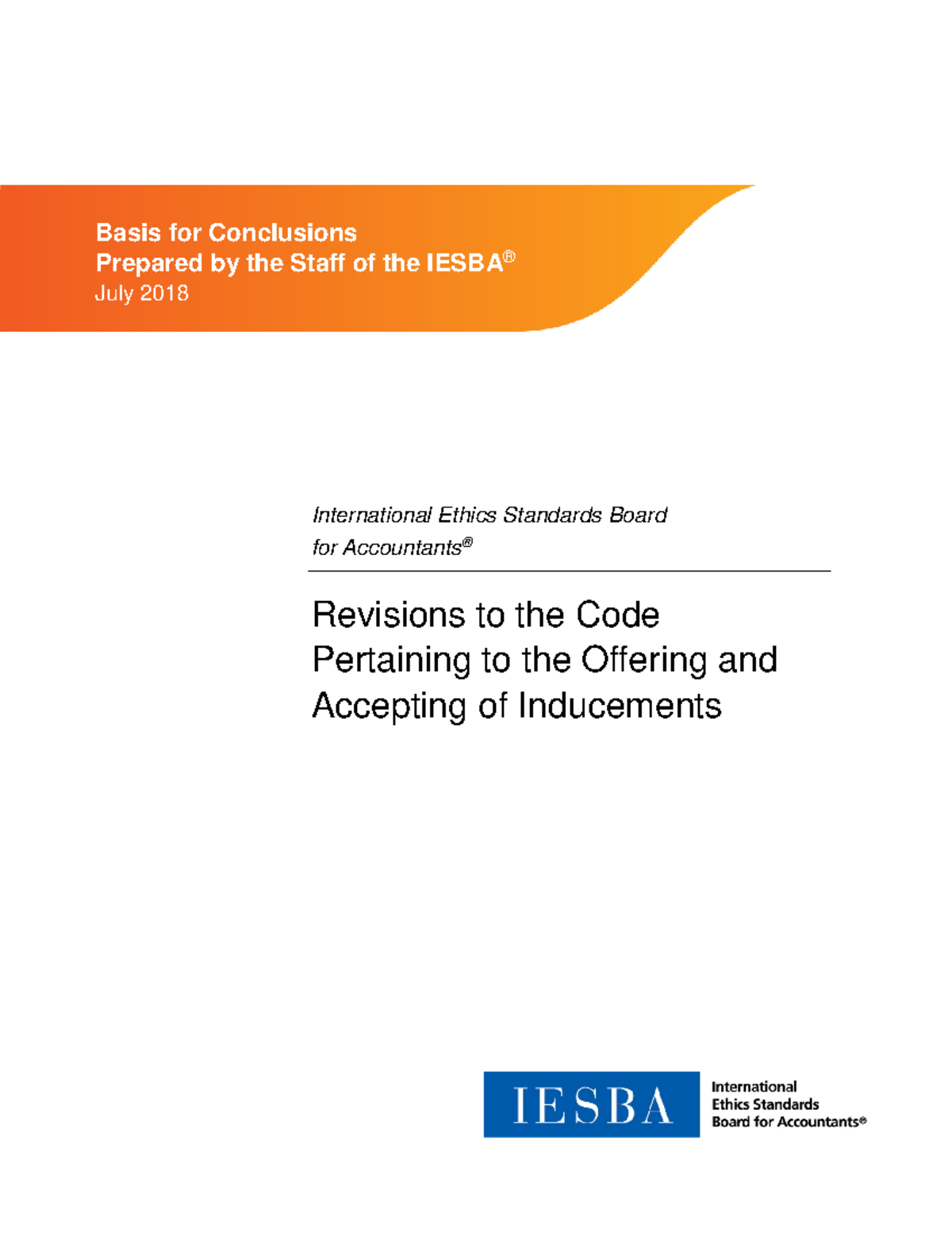 Basis for Conclusions Inducements - IFAC Board International Ethics ...