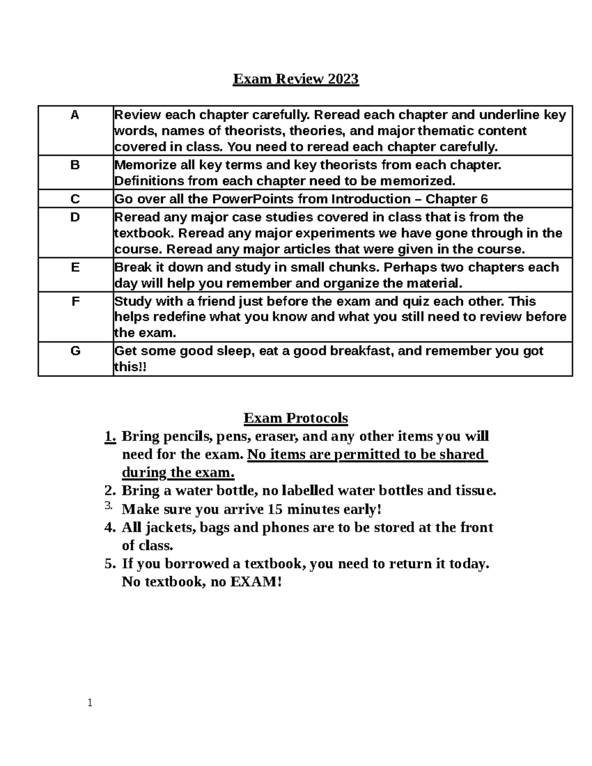 HSP3C Exam Review - ......... - Exam Review 2023 A Review each chapter ...