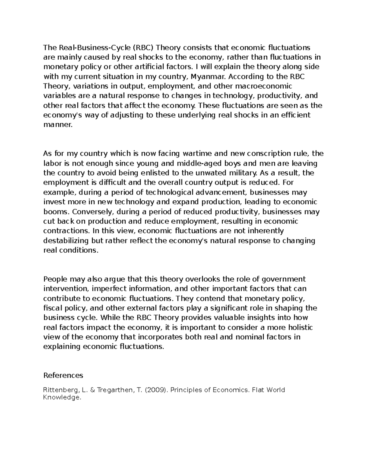 Journal week 7 - Perfect - The Real-Business-Cycle (RBC) Theory ...