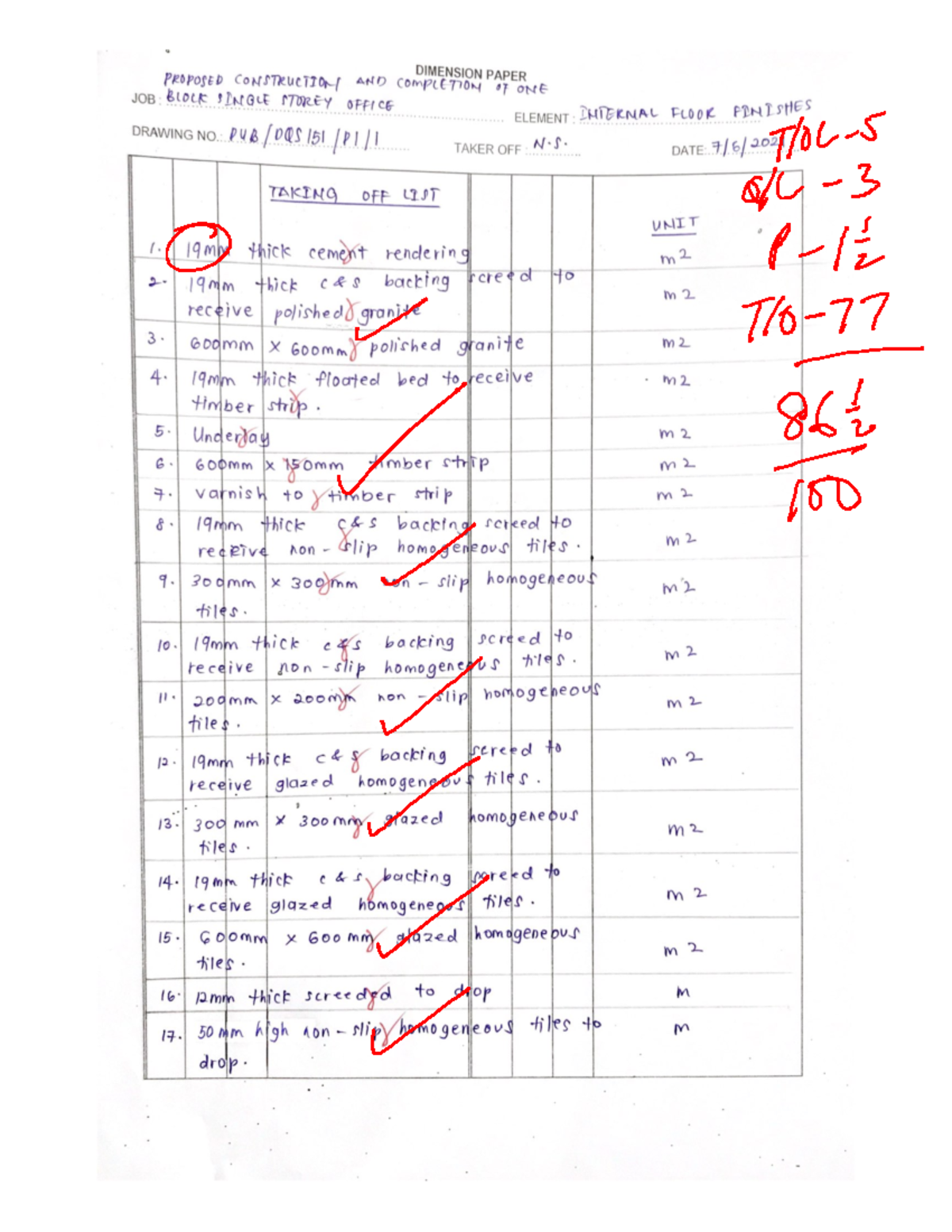 Assignment Taking OFF Internal Floor Finishes Group 3 - Measurement of ...