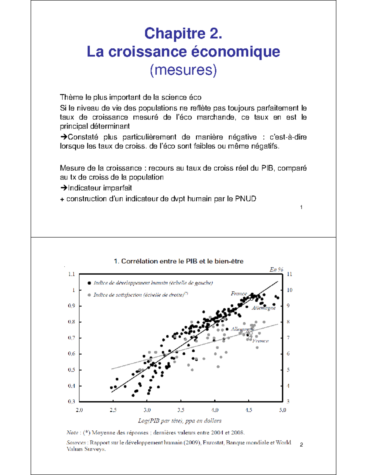 Macro 1 Chap2 - chapter 2 - 1 Chapitre 2. La croissance économique (mesures) Thème le plus ...