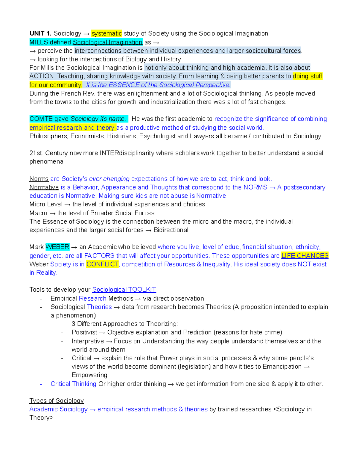 SOCI 1000 Units 1 to 7. Nor Quest - UNIT 1. Sociology → systematic ...