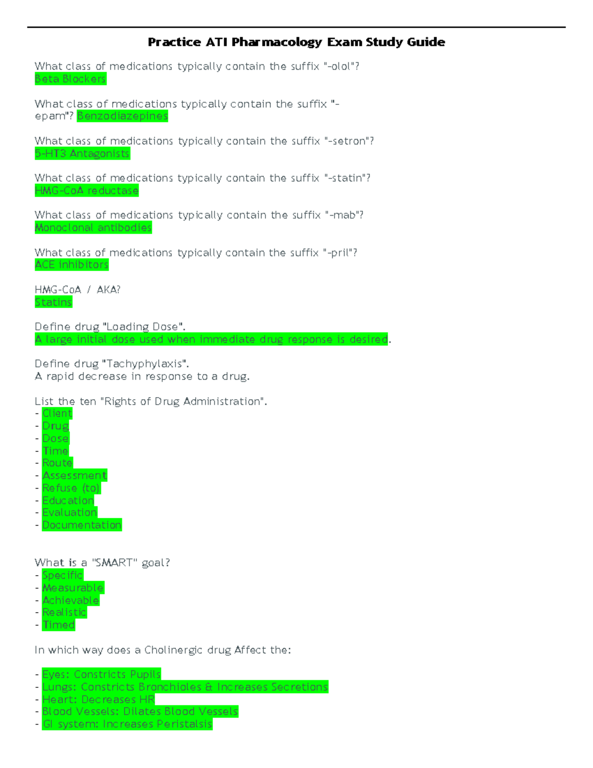 ATI Pharmacology Exam Study Guide Final Semester.docx - Copy - Practice ...