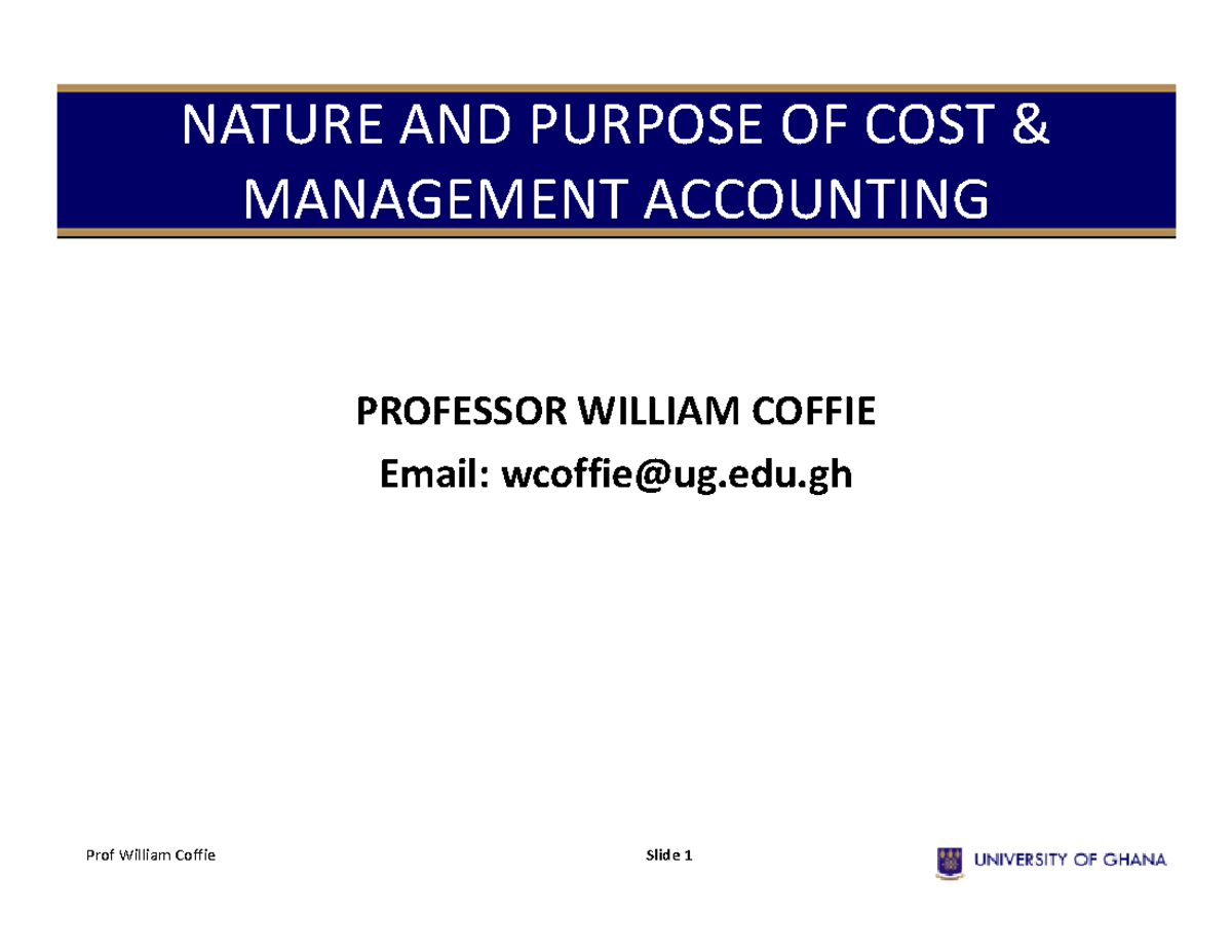 Introduction of cost Man Accounting - NATURE AND PURPOSE OF COST ...