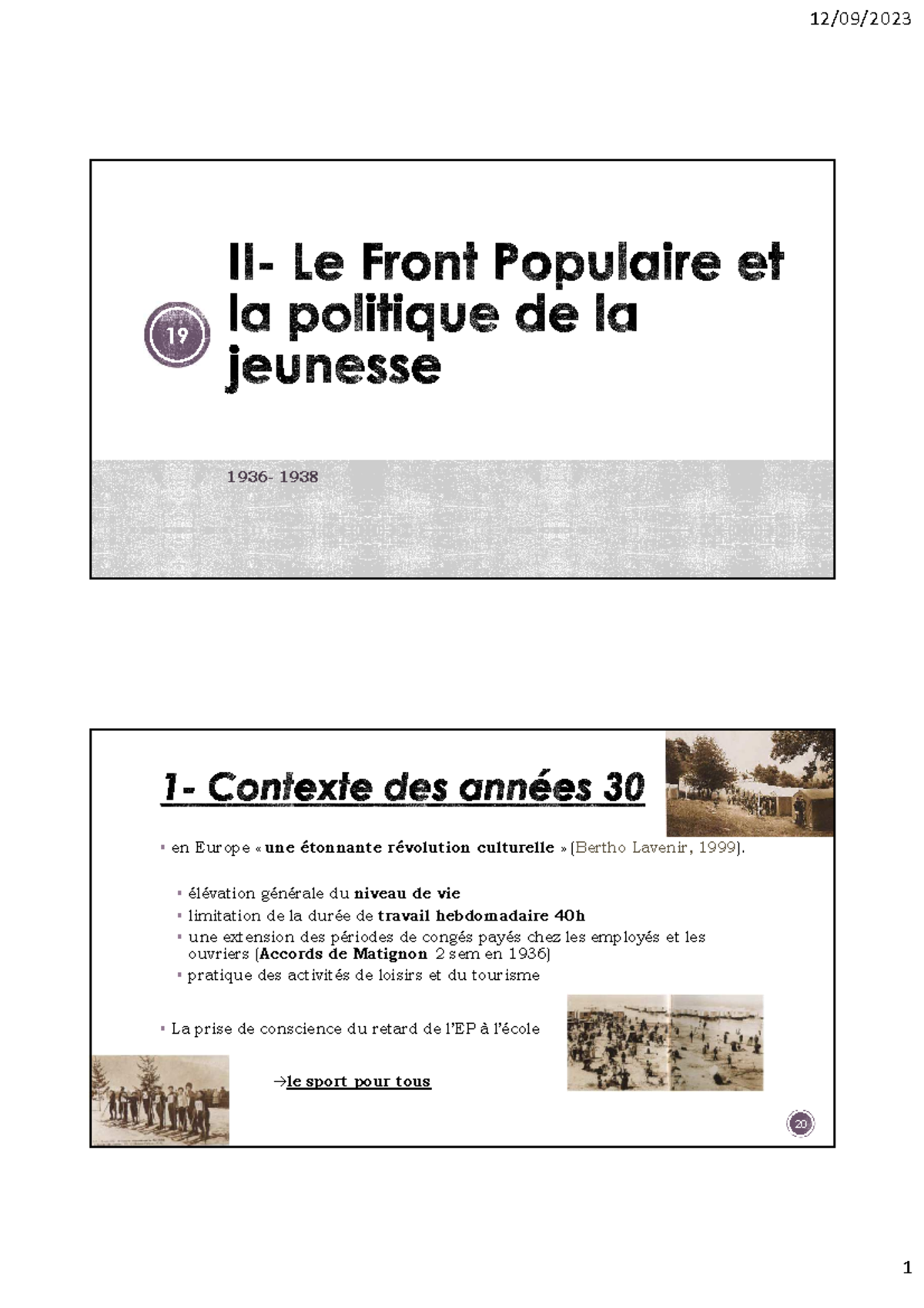 Diapo CM2 - resume et support de cours - 1936- 1938 19 en Europe « une ...