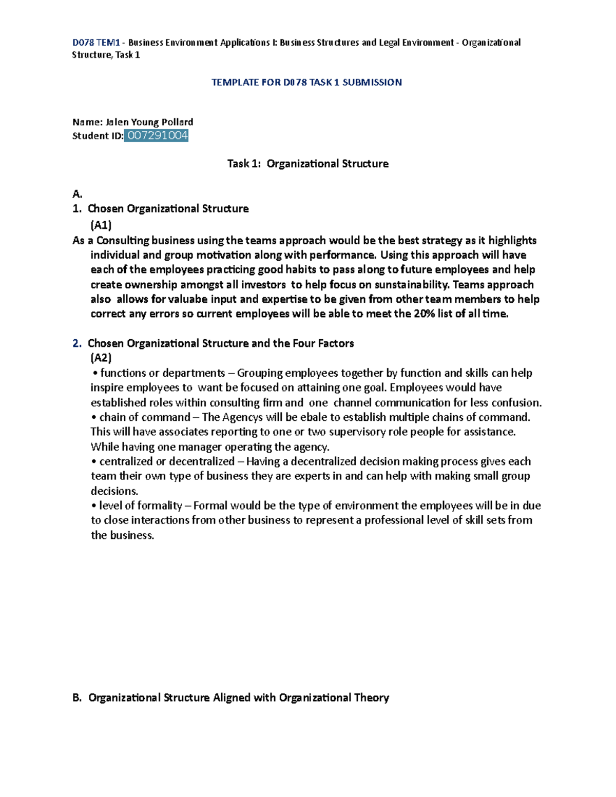 D078 Task answers - essay submitted and reviewed for good score - D078 ...